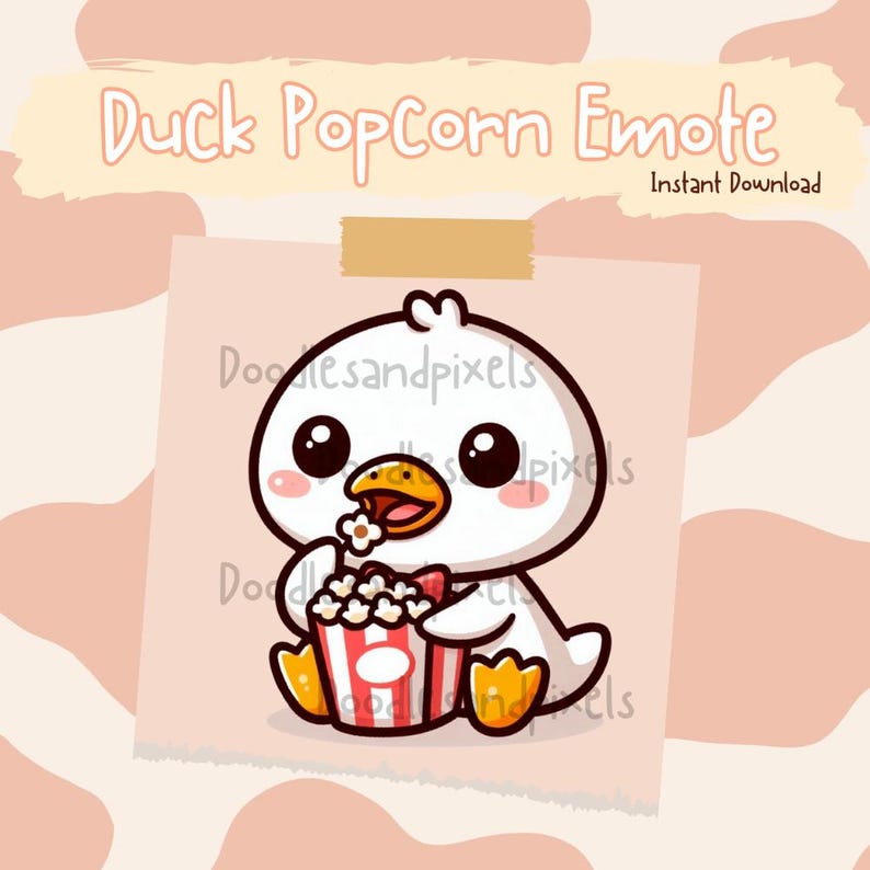 Duck Popcorn Emote for Twitch and Discord - Etsy