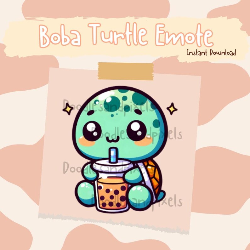 Boba Turtle Emote for Twitch and Discord - Etsy