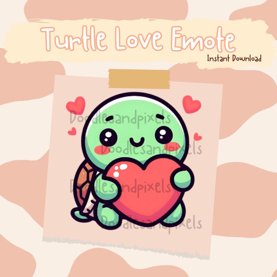 Turtle Love Heart Emote for Twitch and Discord - Etsy