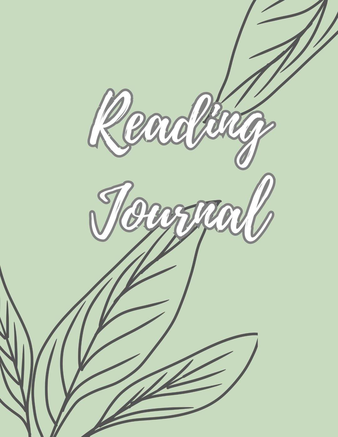 Aesthetic Greenery Reading Journal - Etsy