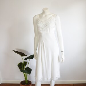 40s/50s Nan Flower Ruffly White Slip - S - Etsy