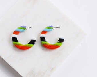 Plastic hoop earrings | Etsy