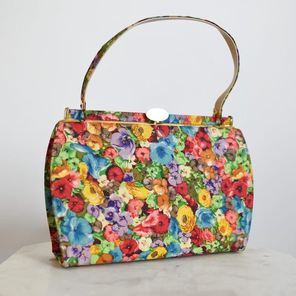 Floral Print Handbag - Etsy