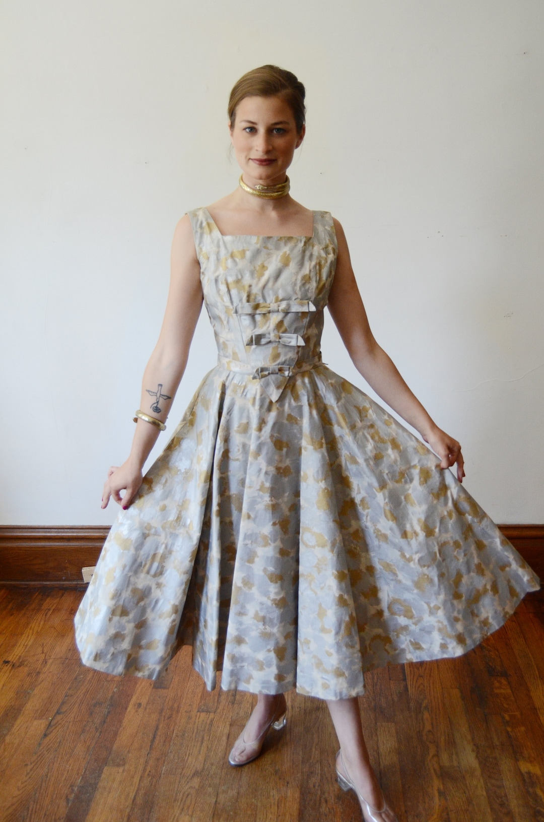 1950s Metallic Mr Mort Party Dress - XS - Etsy