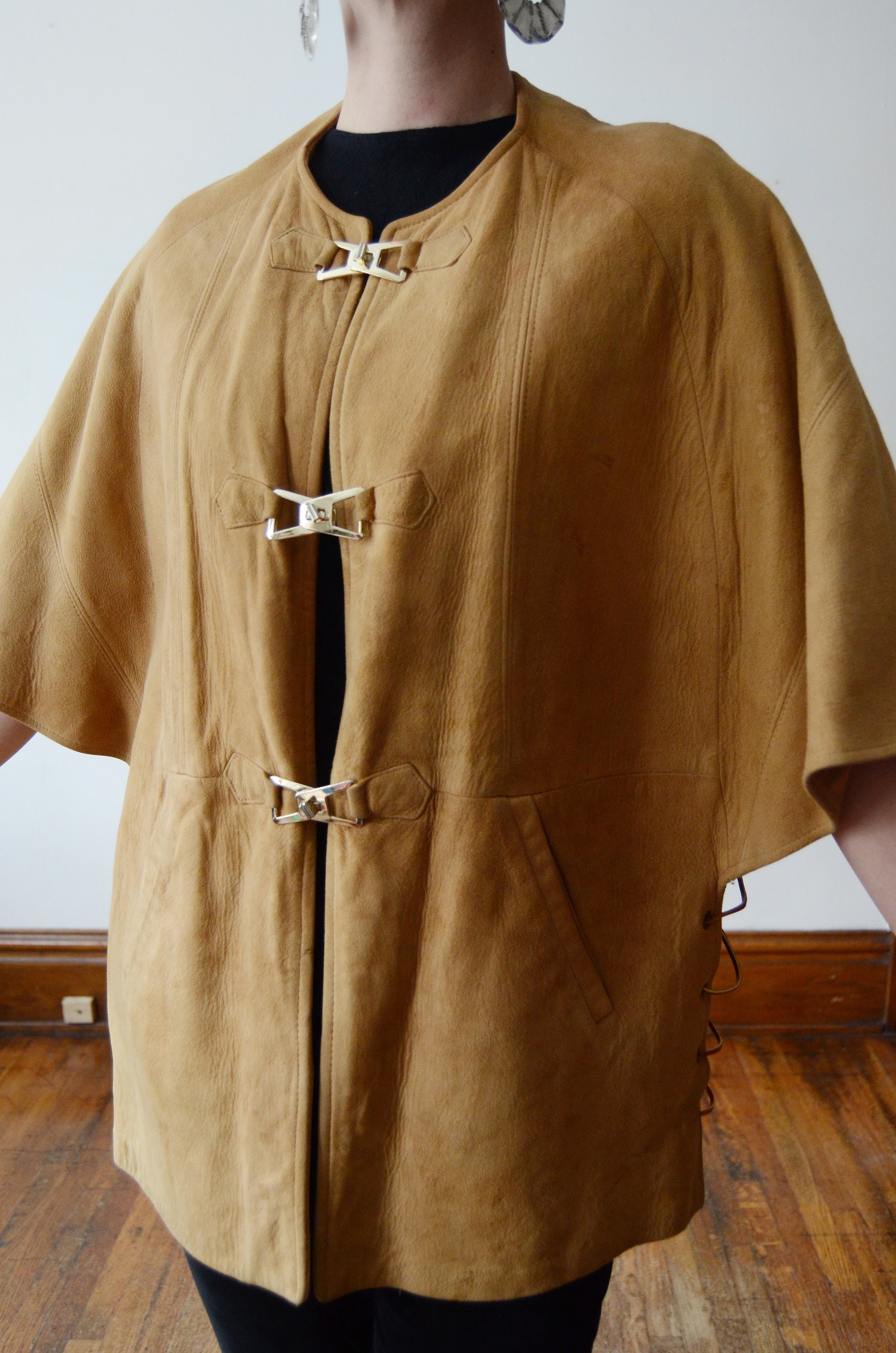 1960s Leather Cape - S/M