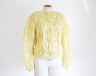 Pale Yellow Cardigan | Etsy