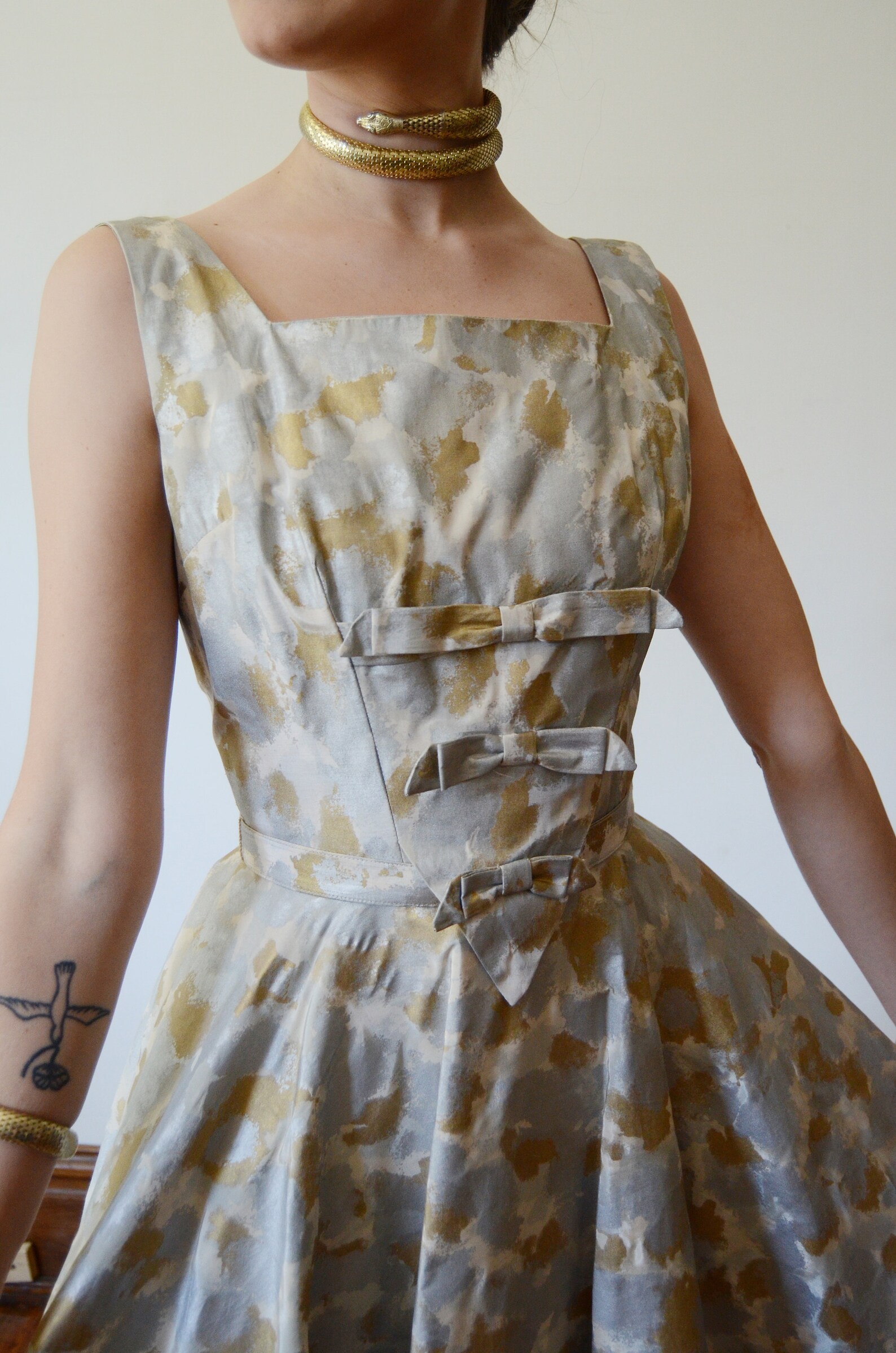 1950s Metallic Mr Mort Party Dress - XS - Etsy