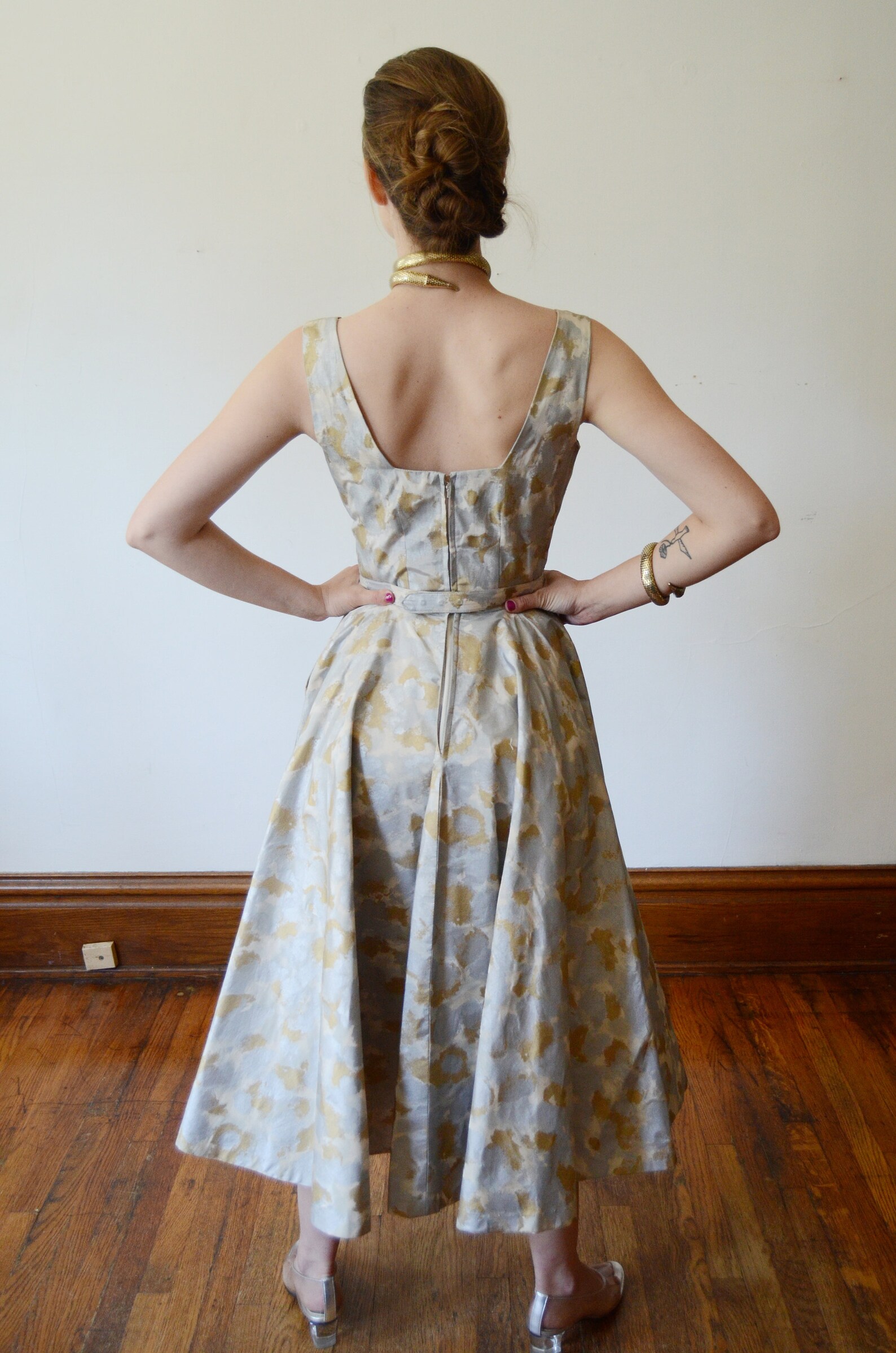 1950s Metallic Mr Mort Party Dress - XS - Etsy