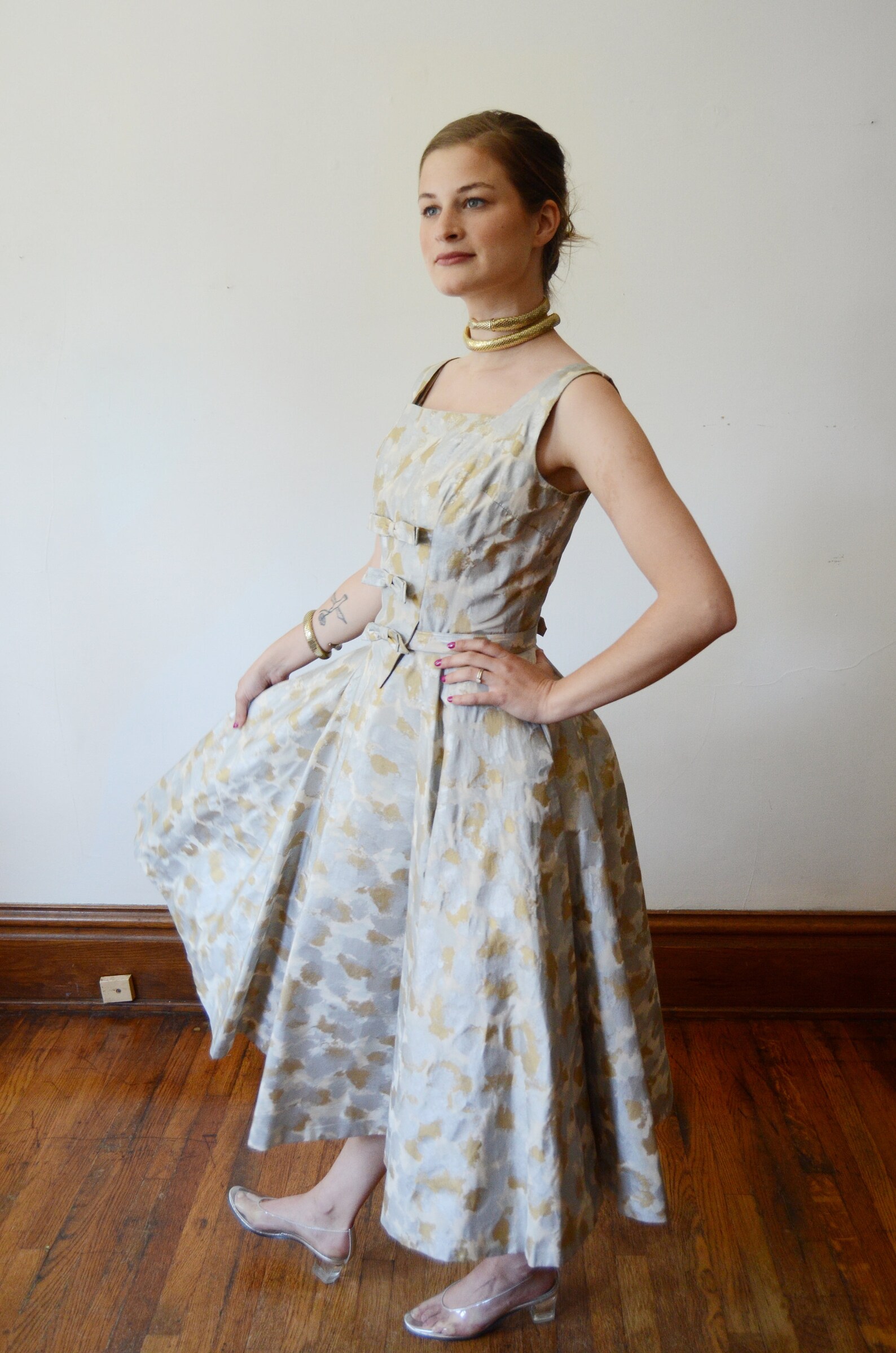 1950s Metallic Mr Mort Party Dress - XS - Etsy