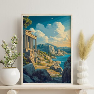 Ancient Greek Landscape Posters | Serene Landscape Art for Home Deco ...