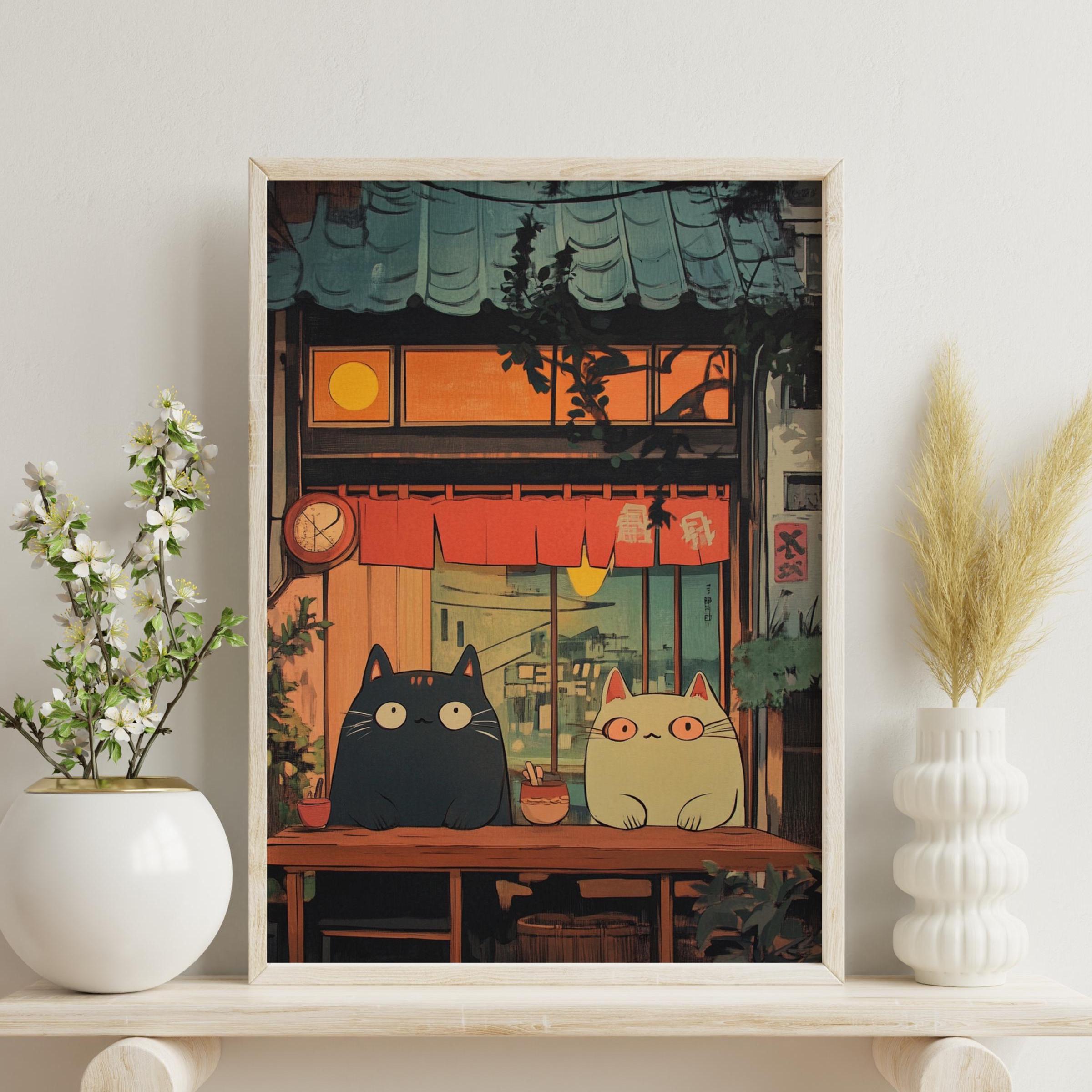 Whimsical Cat Restaurant Posters - Cozy Home Decor, Wall Art for Cat ...