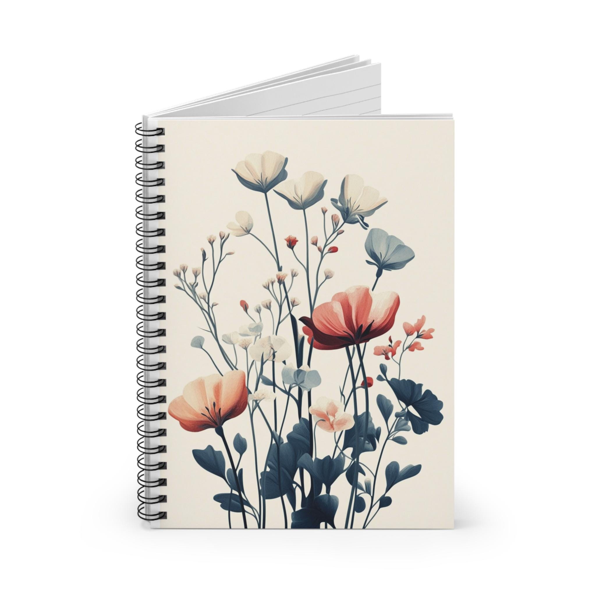 Floral Spiral Notebook - Beautiful Blossoms Design for Journaling, Note ...