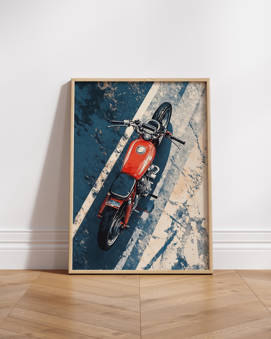 Aesthetic Vintage Motorcycle Art Print | Matte Vertical Posters for ...