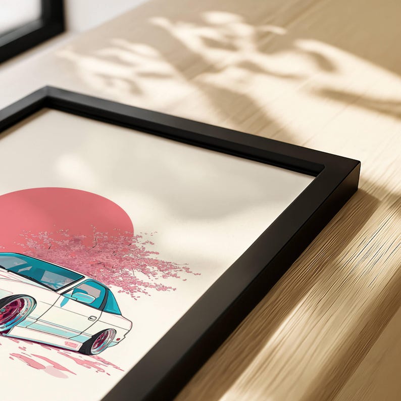 JDM Drift Car Poster, Japanese Car Wall Art, Sakura Car Poster, JDM ...