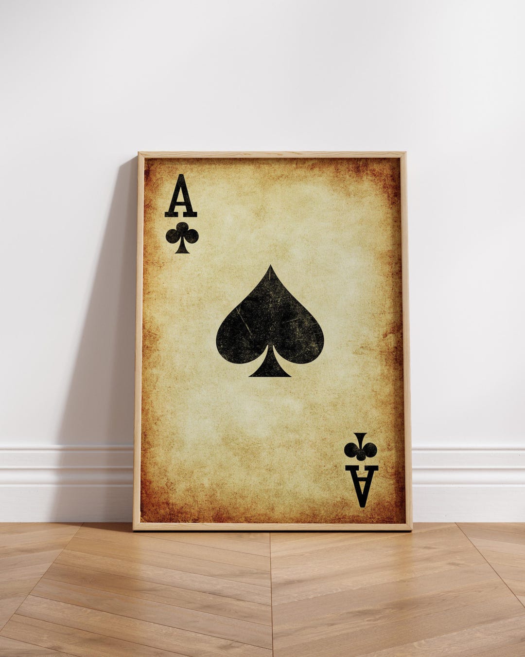 Vintage Playing Card Wall Art Poster, Retro Gambling Decor for Game ...