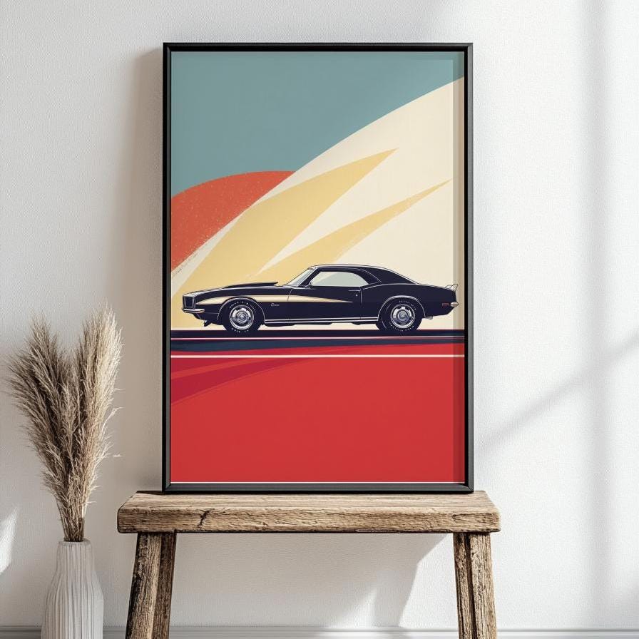 Muscle Car Poster | Automotive Wall Art | Garage & Man Cave Decor | Car ...