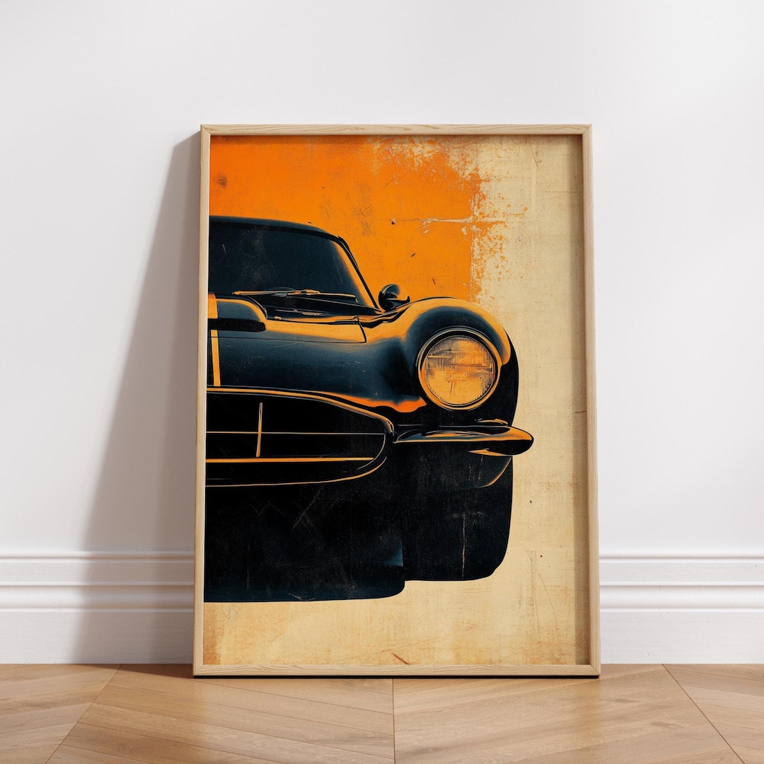 Vintage Sports Car Poster, Classic Car Wall Art, Retro Racing Car Print ...