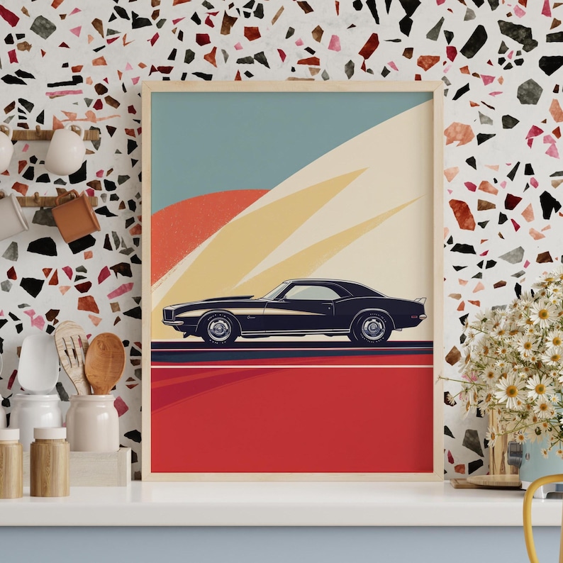 Muscle Car Poster | Automotive Wall Art | Garage & Man Cave Decor | Car ...
