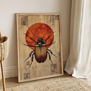 Artistic Beetle Matte Poster for Unique Home Decor, Japanese Aesthetic ...