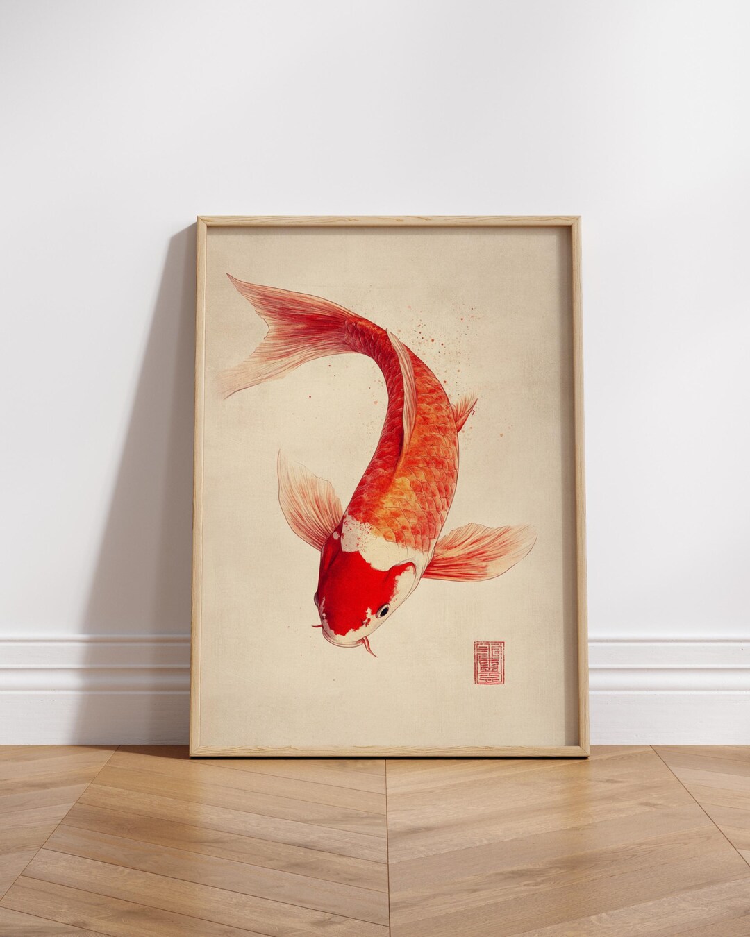 Koi Fish Aesthetic Art Poster, Calming Wall Decor for Nature Lovers ...