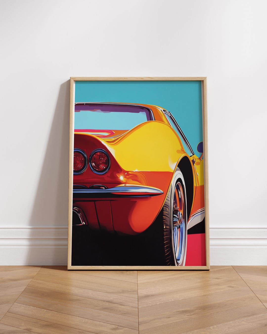 Corvette Inspired Retro Matte Poster | Wall Art for Auto Enthusiasts ...