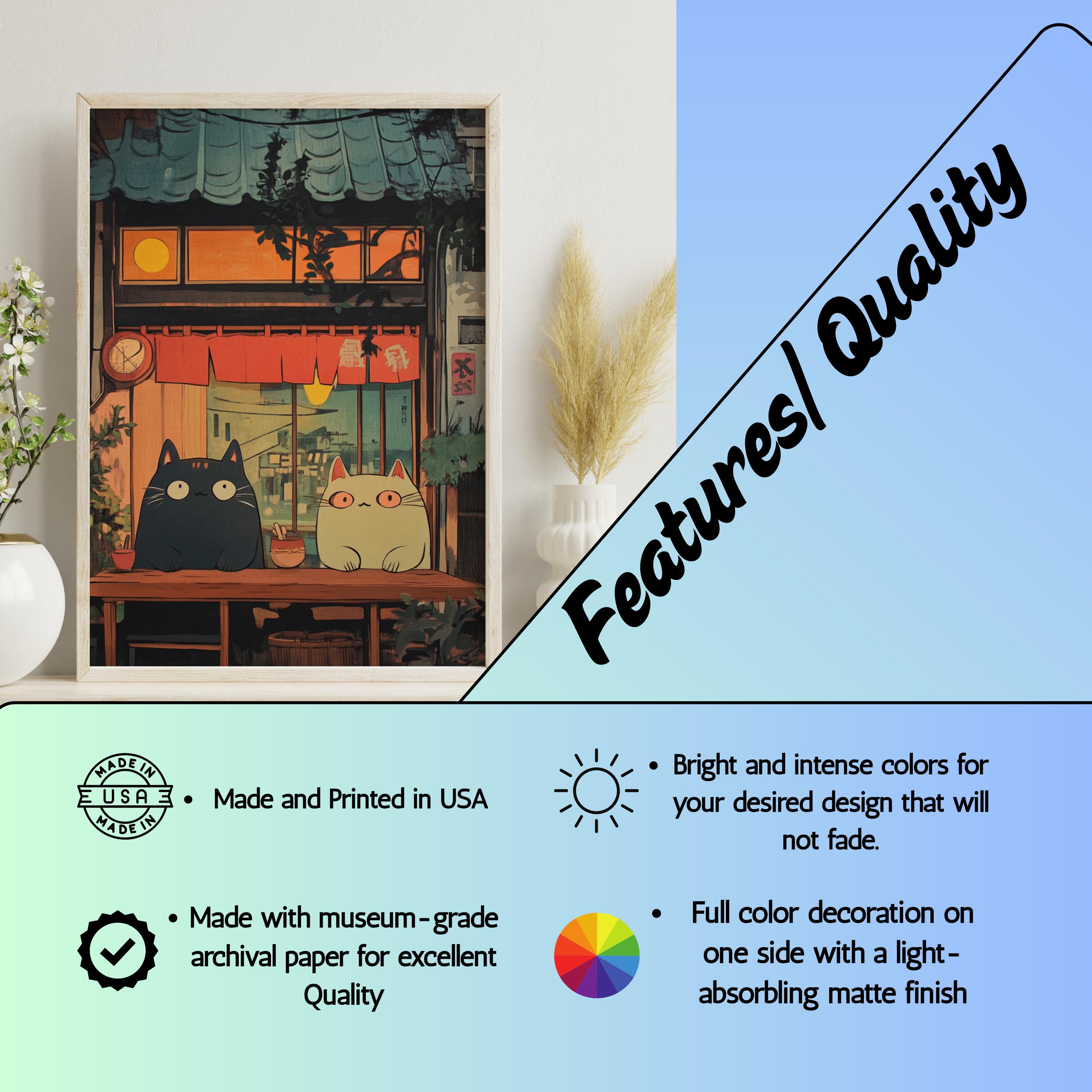 Whimsical Cat Restaurant Posters - Cozy Home Decor, Wall Art for Cat ...