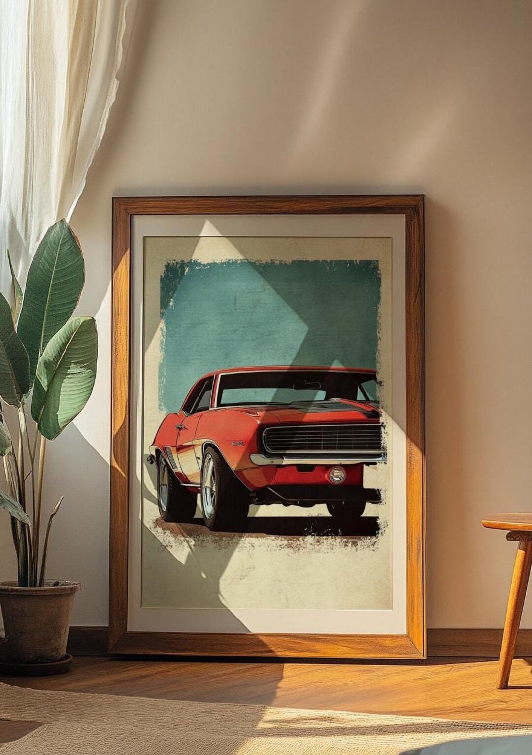 Classic Camaro Car Wall Art Poster Vintage Auto Decor Retro Poster Gift ...