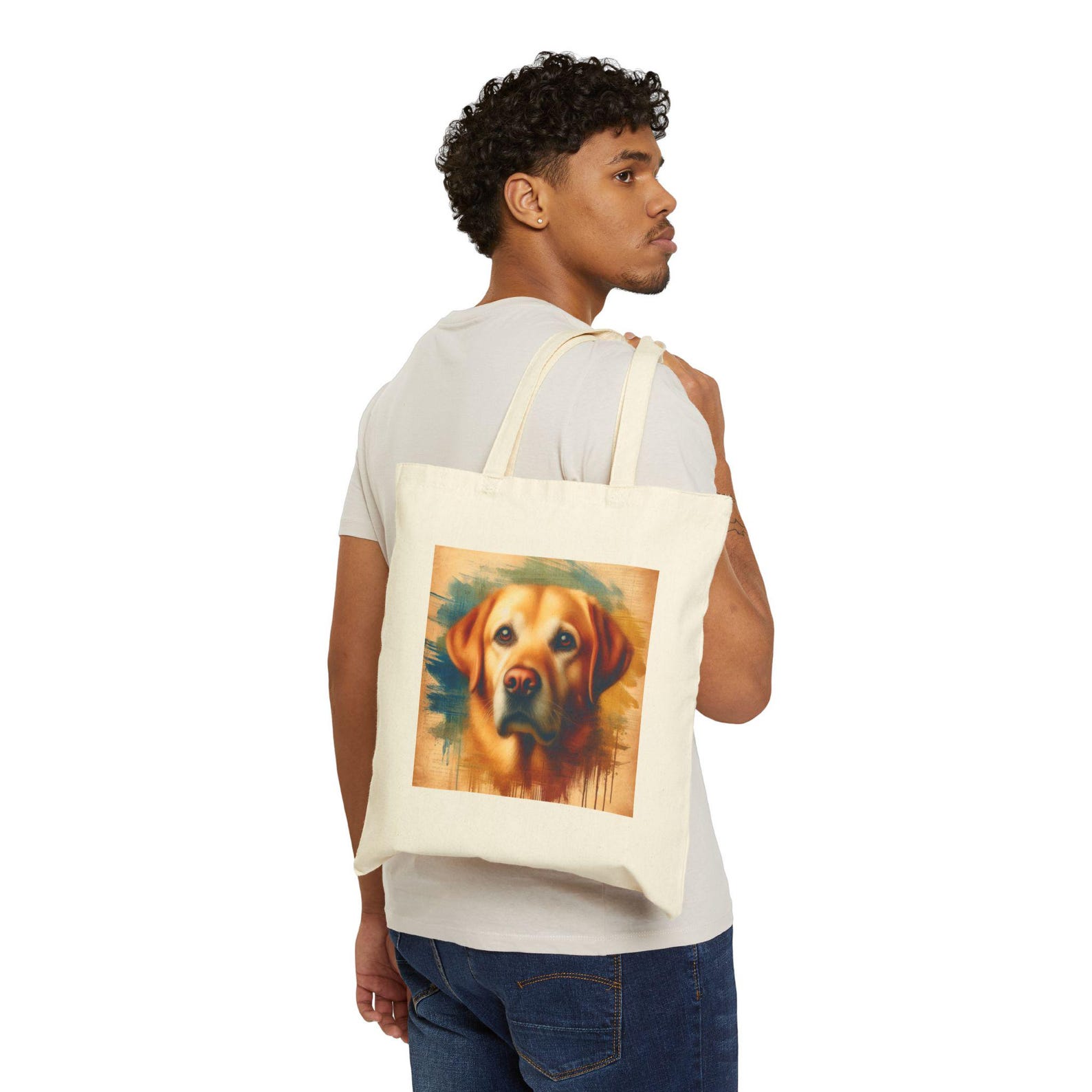Vintage Inspired Yellow Lab Tote Bag, Dog Lover Gift, Reusable Shopping ...