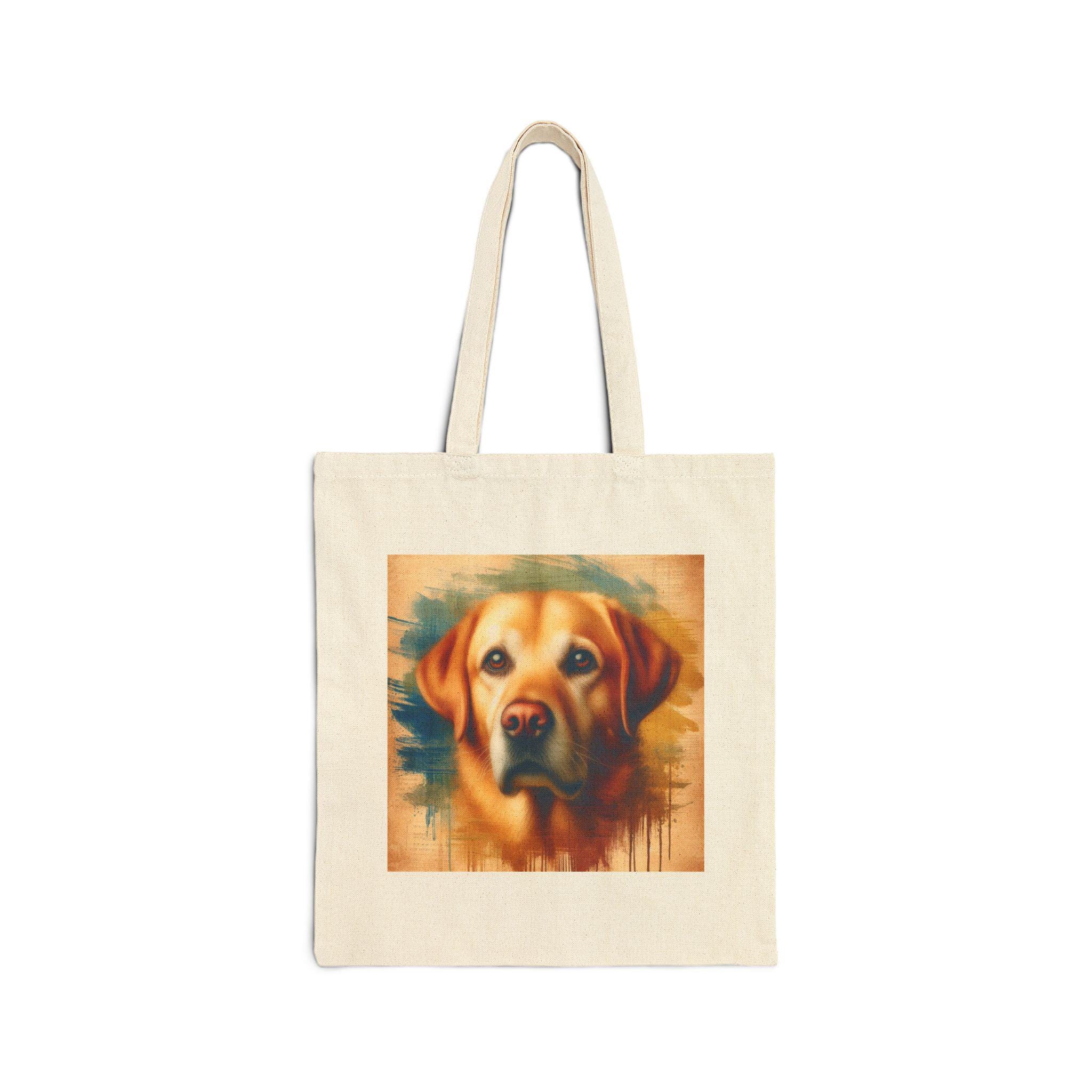 Vintage Inspired Yellow Lab Tote Bag, Dog Lover Gift, Reusable Shopping ...