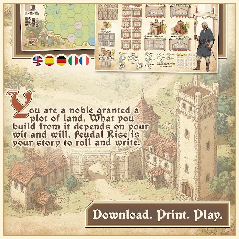 Board Game: Feudal Rise - Four Noble Heroes Addon [print and Play/pnp ...