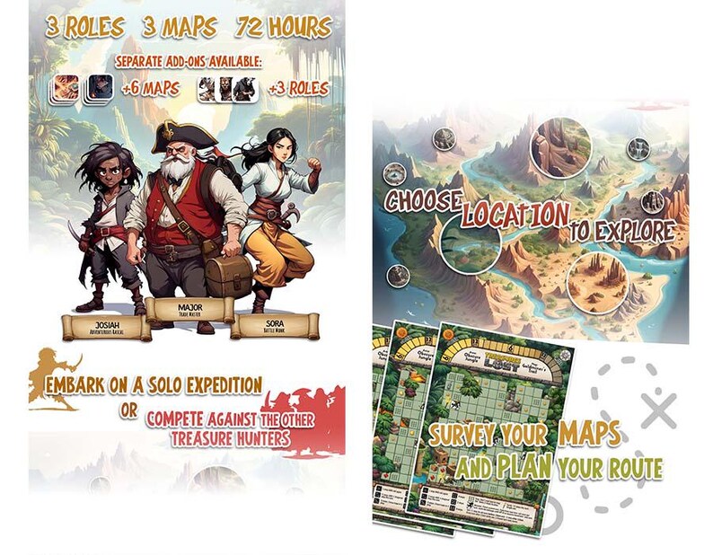 Treasures Lost - Fantasy Adventure Printable Roll and Write Boardgame ...