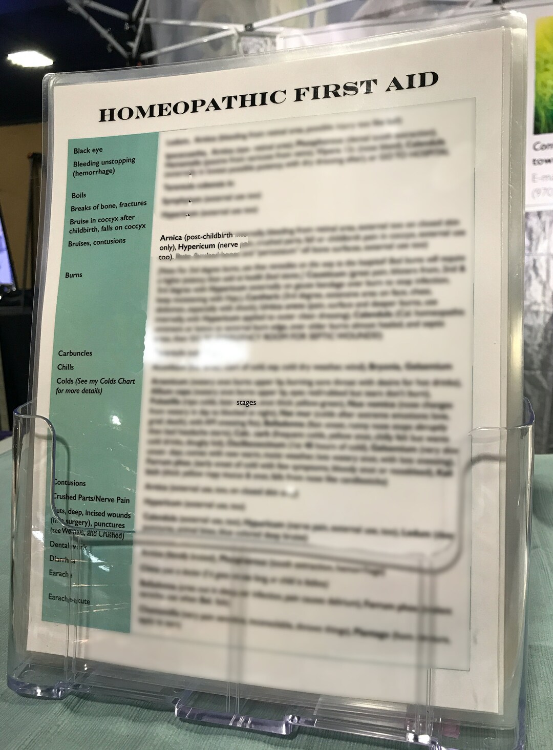 First Aid Homeopathy Guide/chart, Instant Digital Download, 1st Aid - Etsy