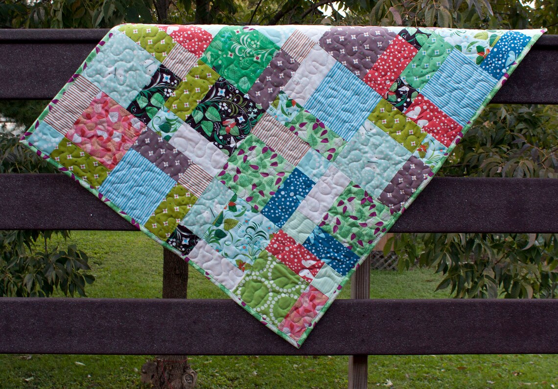 Newborn Present // Hello Pilgrim Baby Quilt or Wall Hanging // Nature ...