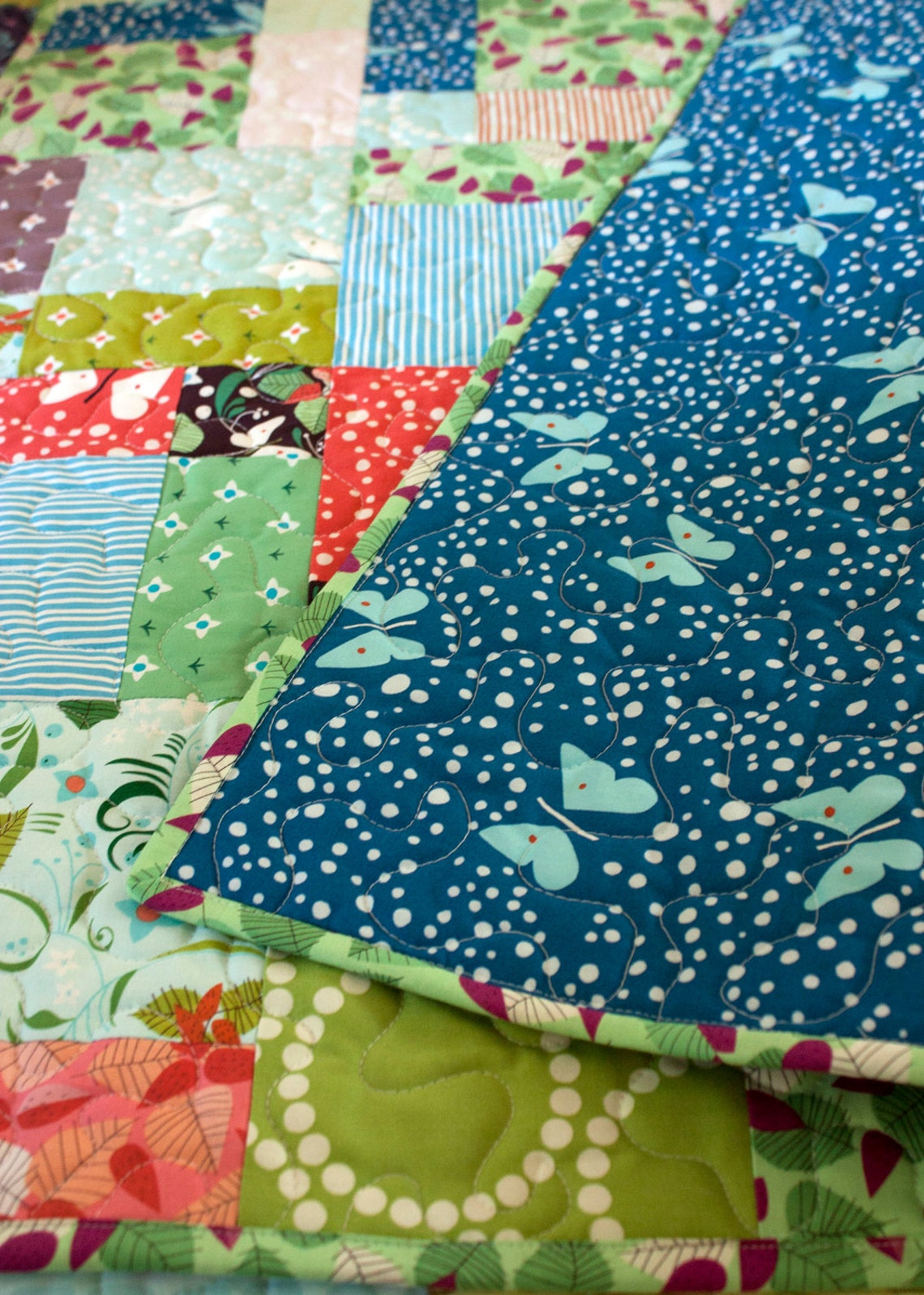 Newborn Present // Hello Pilgrim Baby Quilt or Wall Hanging // Nature ...