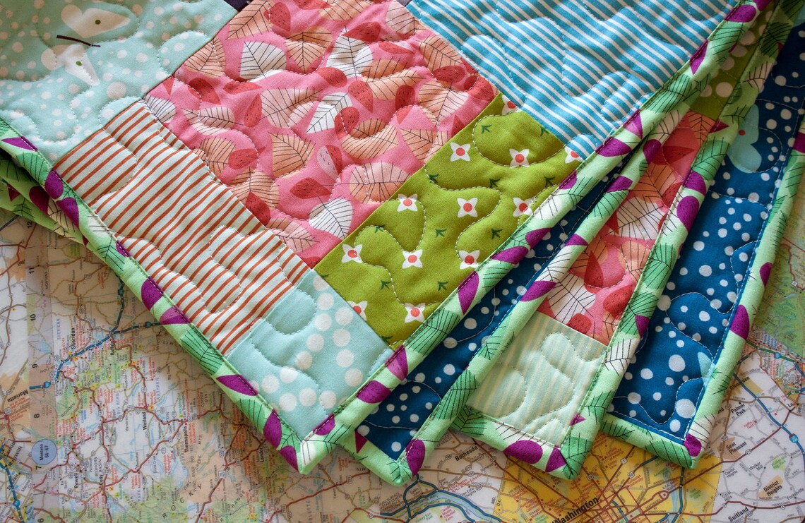 Newborn Present // Hello Pilgrim Baby Quilt or Wall Hanging // Nature ...