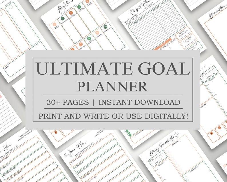Ultimate Goal Planner, Daily, Weekly, Monthly, Quarterly, Yearly Goals ...