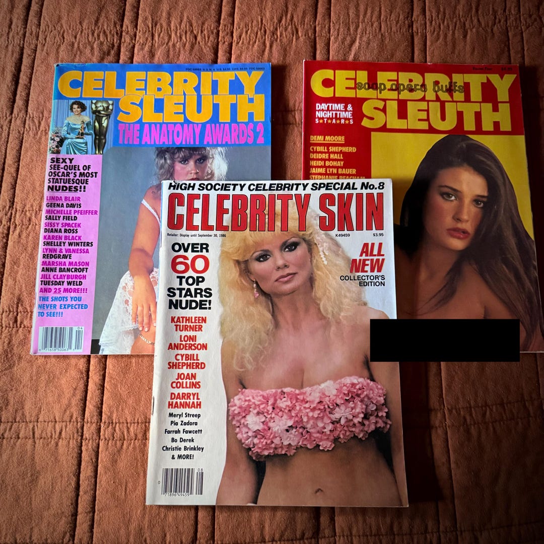 Celebrity Sleuth and Skin: Lot of 6 Vintage Celebrity Magazines - 85-90 Mature Content - Etsy