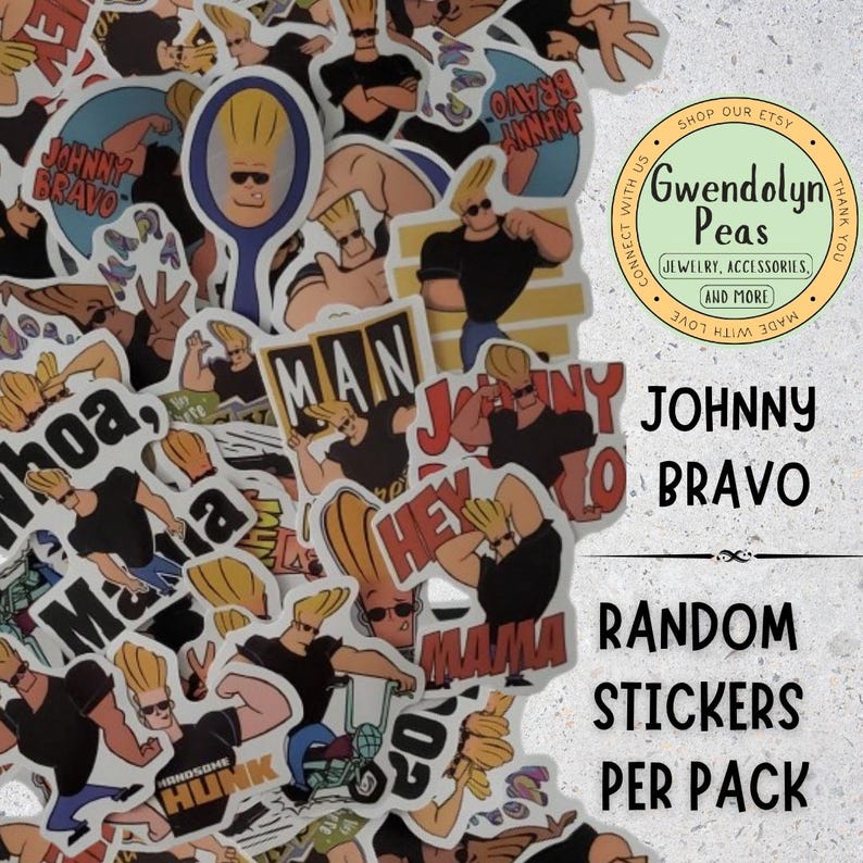 Johnny Bravo Stickers - Etsy