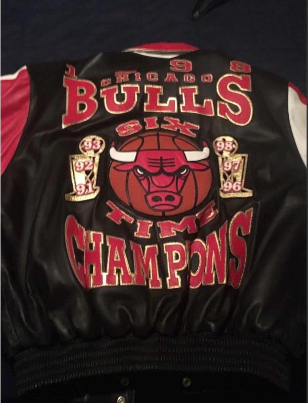 Jeff Hamilton NBA Bulls 6 Time All Leather Jacket Jh Design Jordan Kobe ...