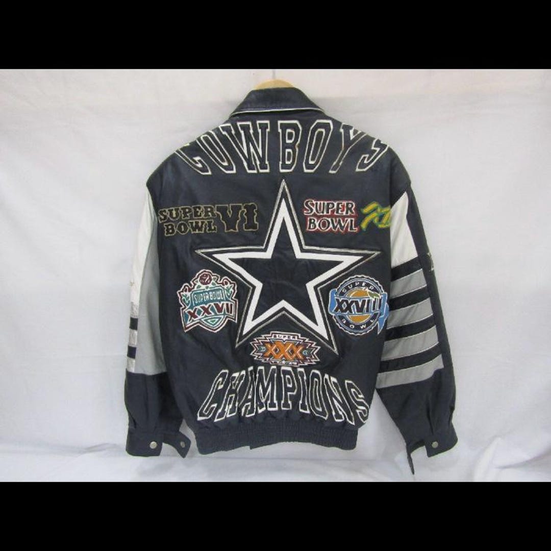 Jeff Hamilton NFL Dallas Cowboys All Leather Jacket Blue - Etsy