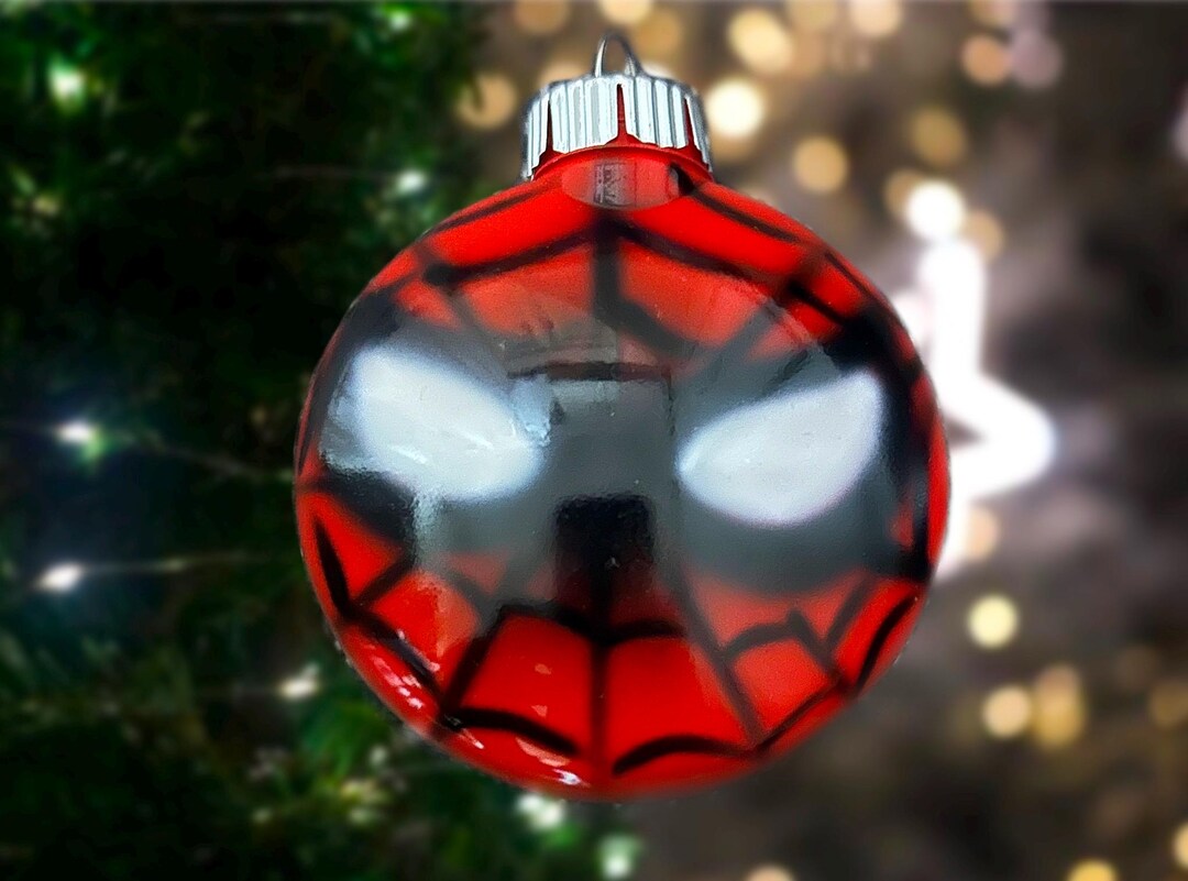 Spider-man Hand Painted Christmas Ornament - Etsy
