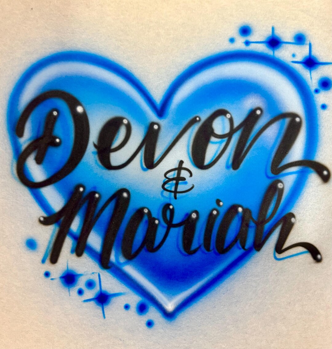 Couples Heart Name Design - Etsy