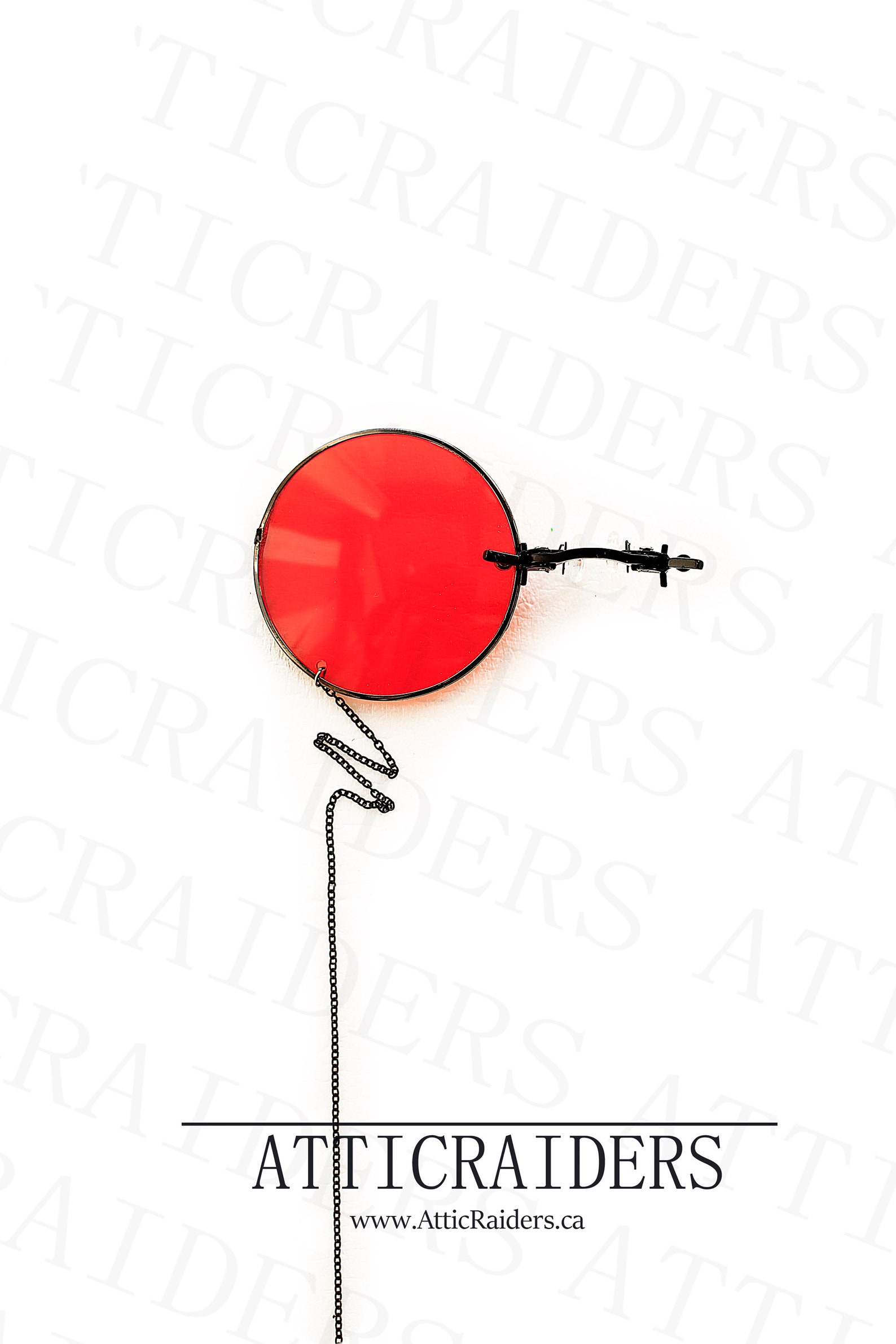 Red Lens Monocle With Chain Darkest Academia Pince Nez - Etsy
