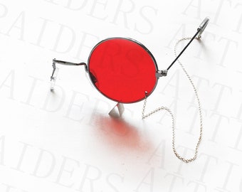Red Lens Monocle With Chain, Darkest Academia Pince Nez Spectacles ...