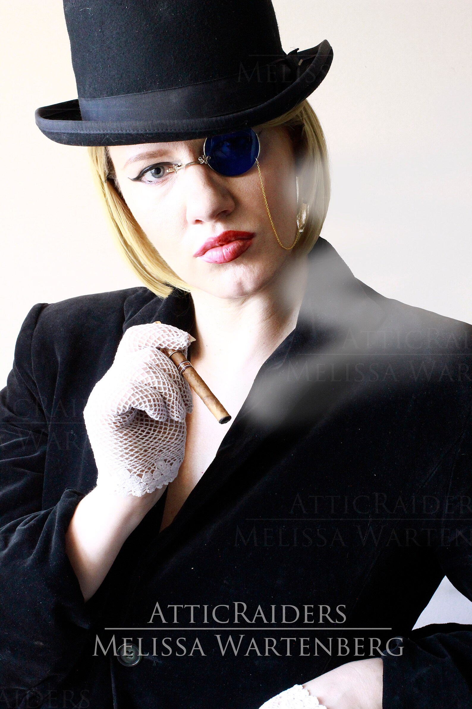 Blue Monocle Eyewear Steampunk Costume For Men Gold Monocle Etsy