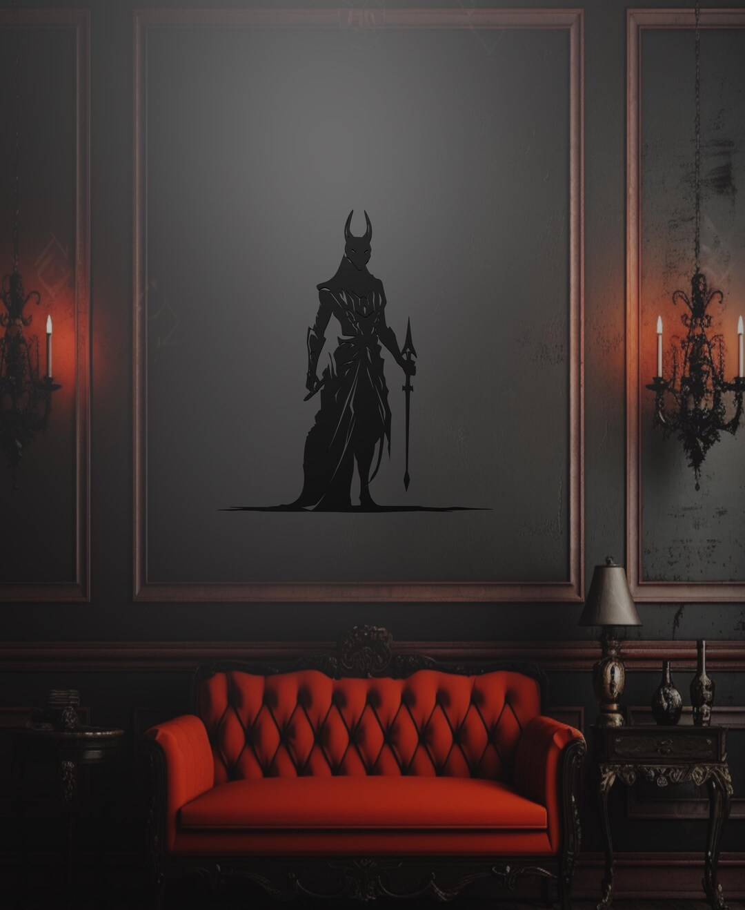 Dark Warrior With Spear Design STL/DXF for Wall Decor - Etsy