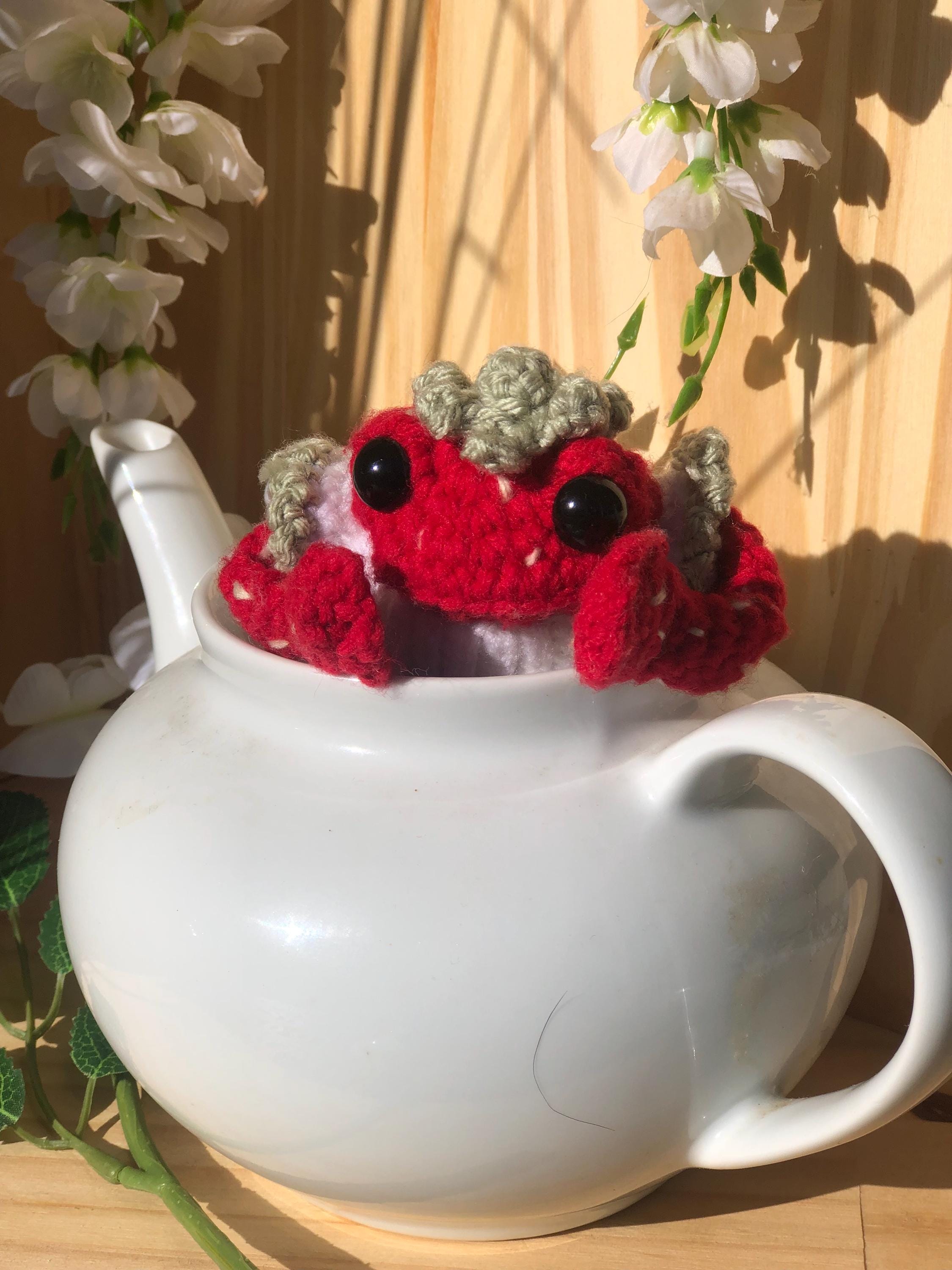 Handmade Strawberry Crochet Frog - Adorable Amigurumi Plushie - Cute ...