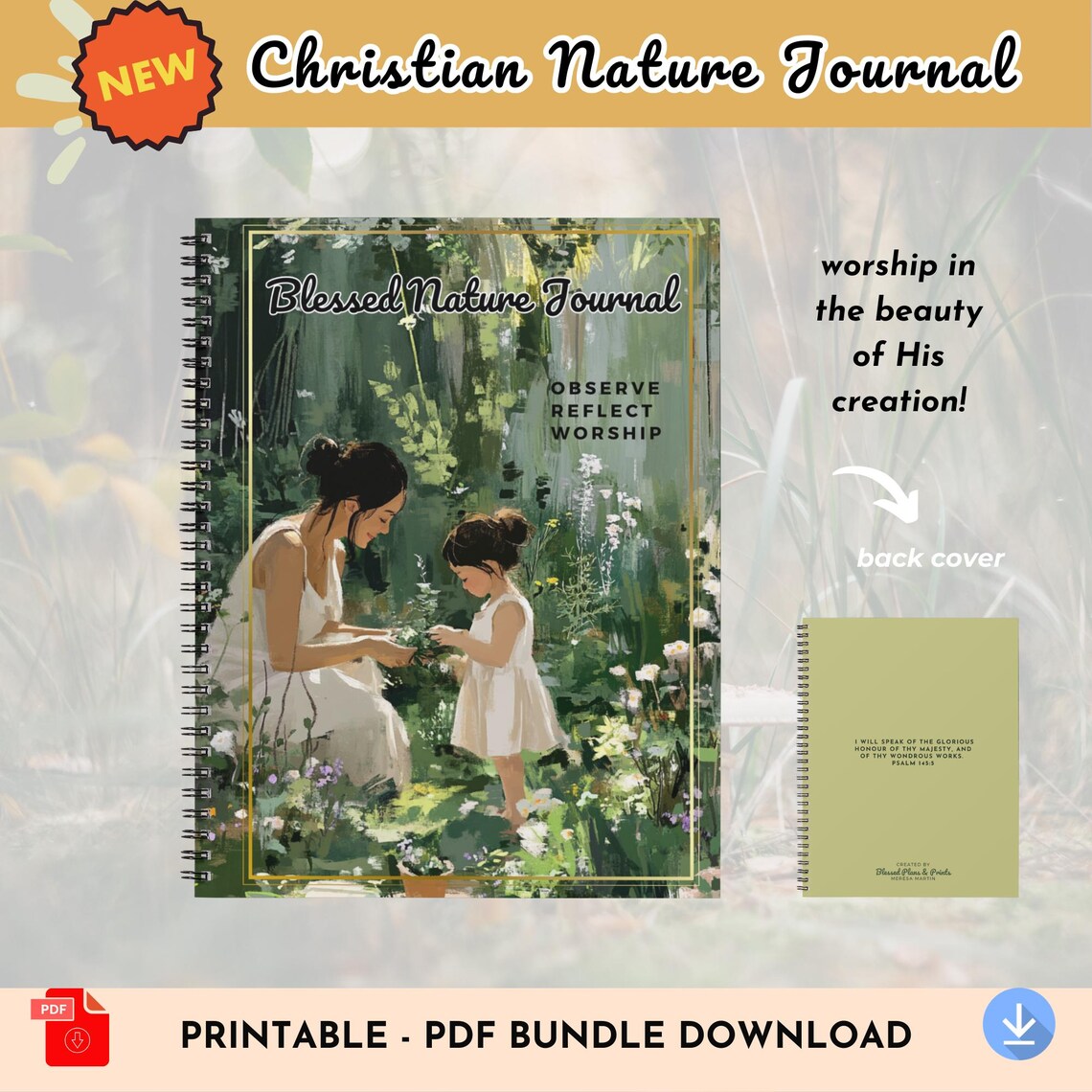 Daughter & Mom Christian Nature Journal Bundle (PDF Printable) - Etsy