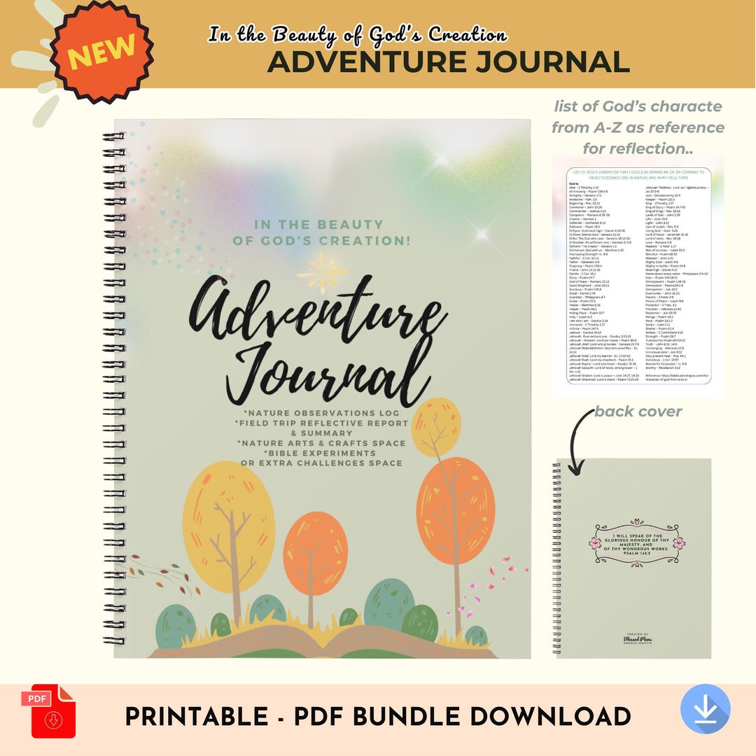 Adventure Journal | Christian Nature Journal | Field Trip | Bible Arts ...