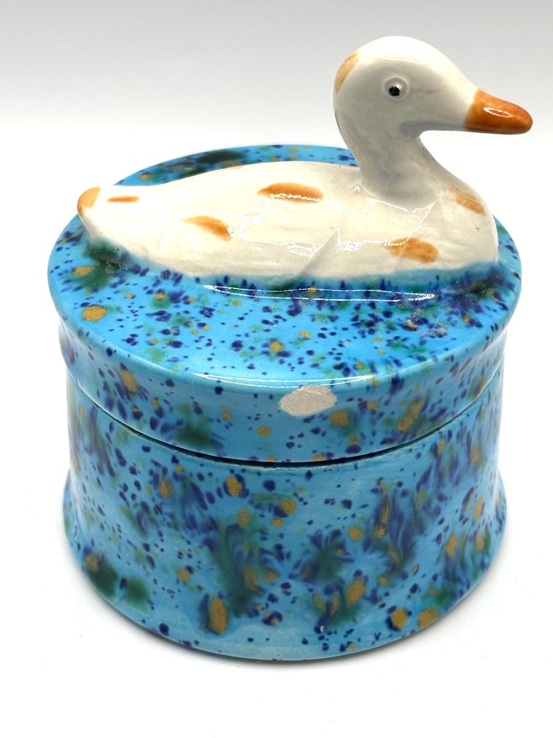 Porcelain Duck Trinket Box - Etsy